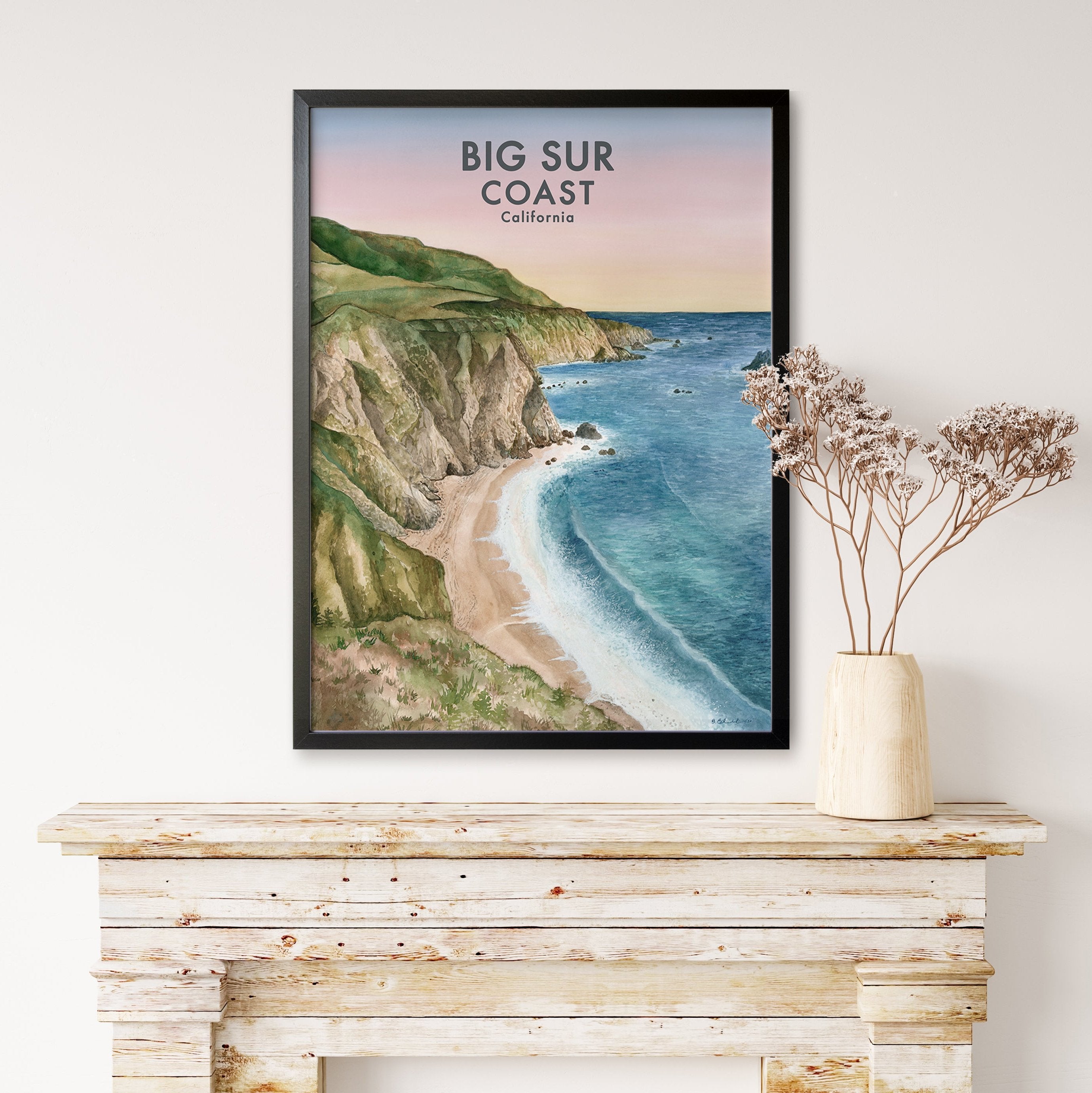 Big Sur Coast Poster | California Coastal Travel Art – Tiny Toes Design