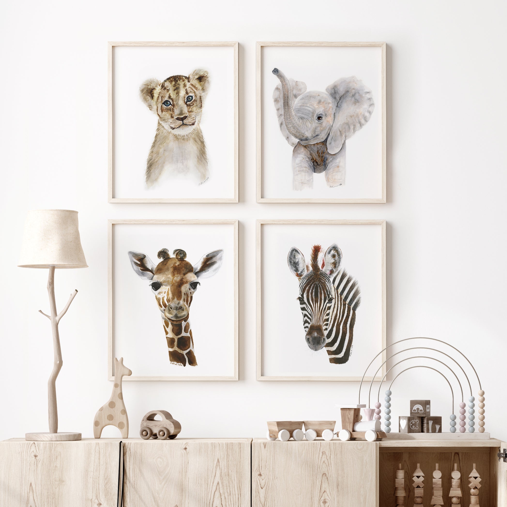 Safari Animal Nursery Decor | Jungle Nursery Art – Tiny Toes Design