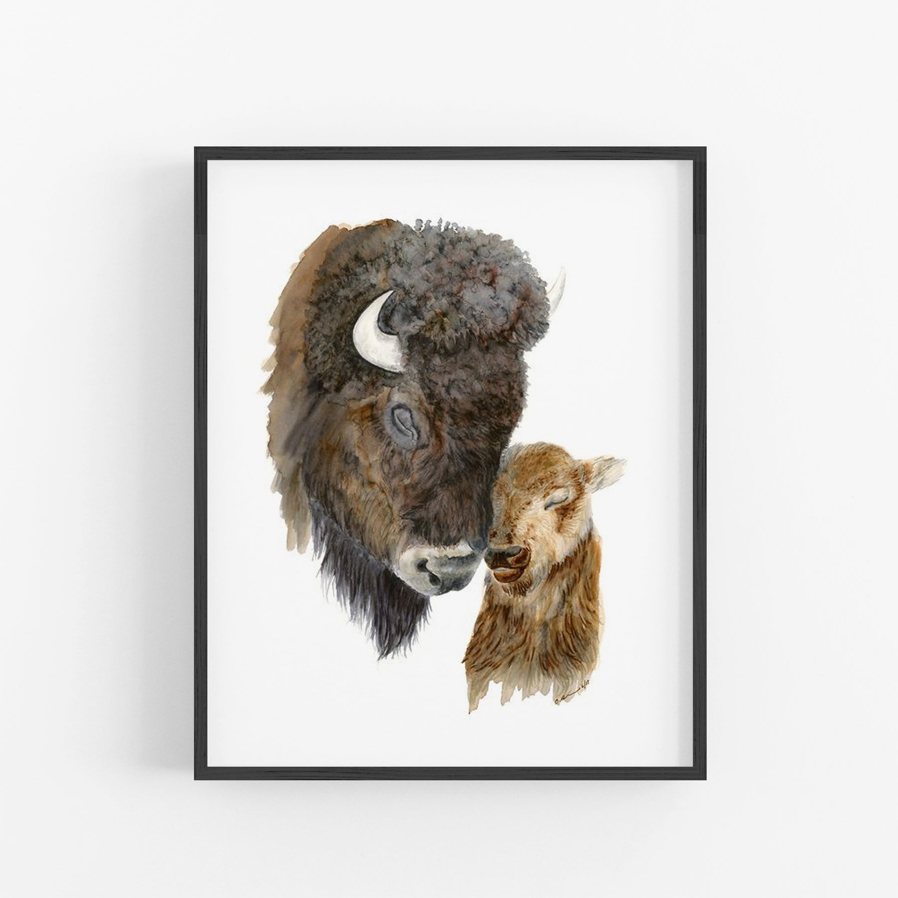 Dad and Baby Bison Print | Southwestern Nursery Decor – Tiny Toes Design