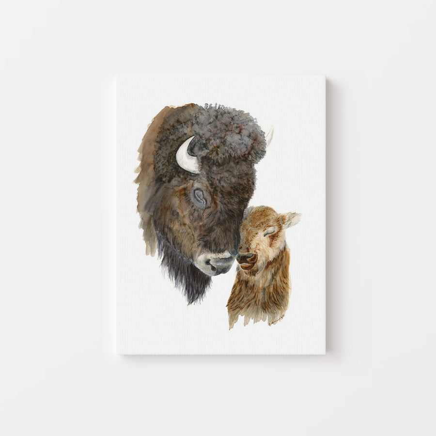 Dad and Baby Bison Print | Southwestern Nursery Decor – Tiny Toes Design