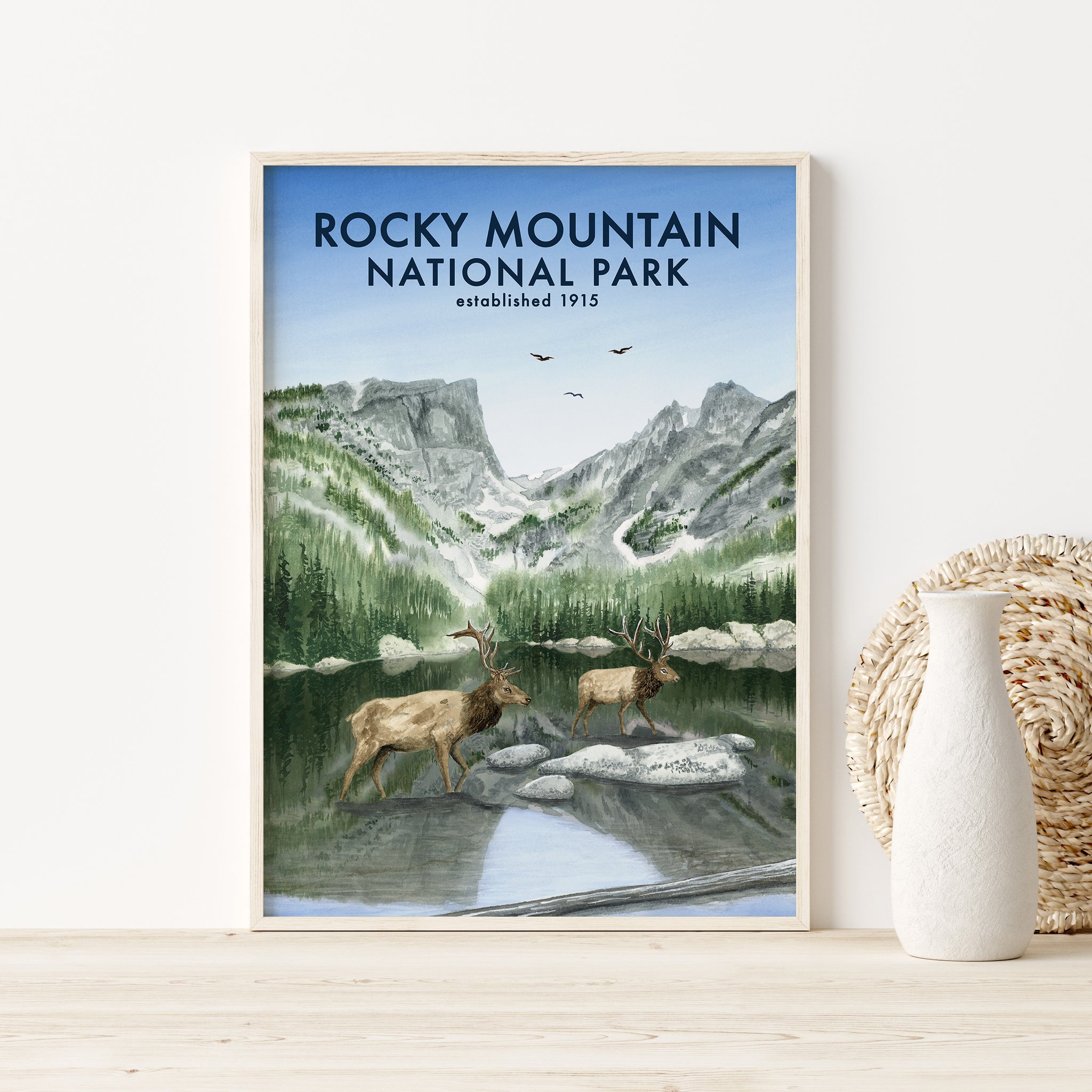 Rocky Mountain National Park Travel Poster - Tiny Toes Design
