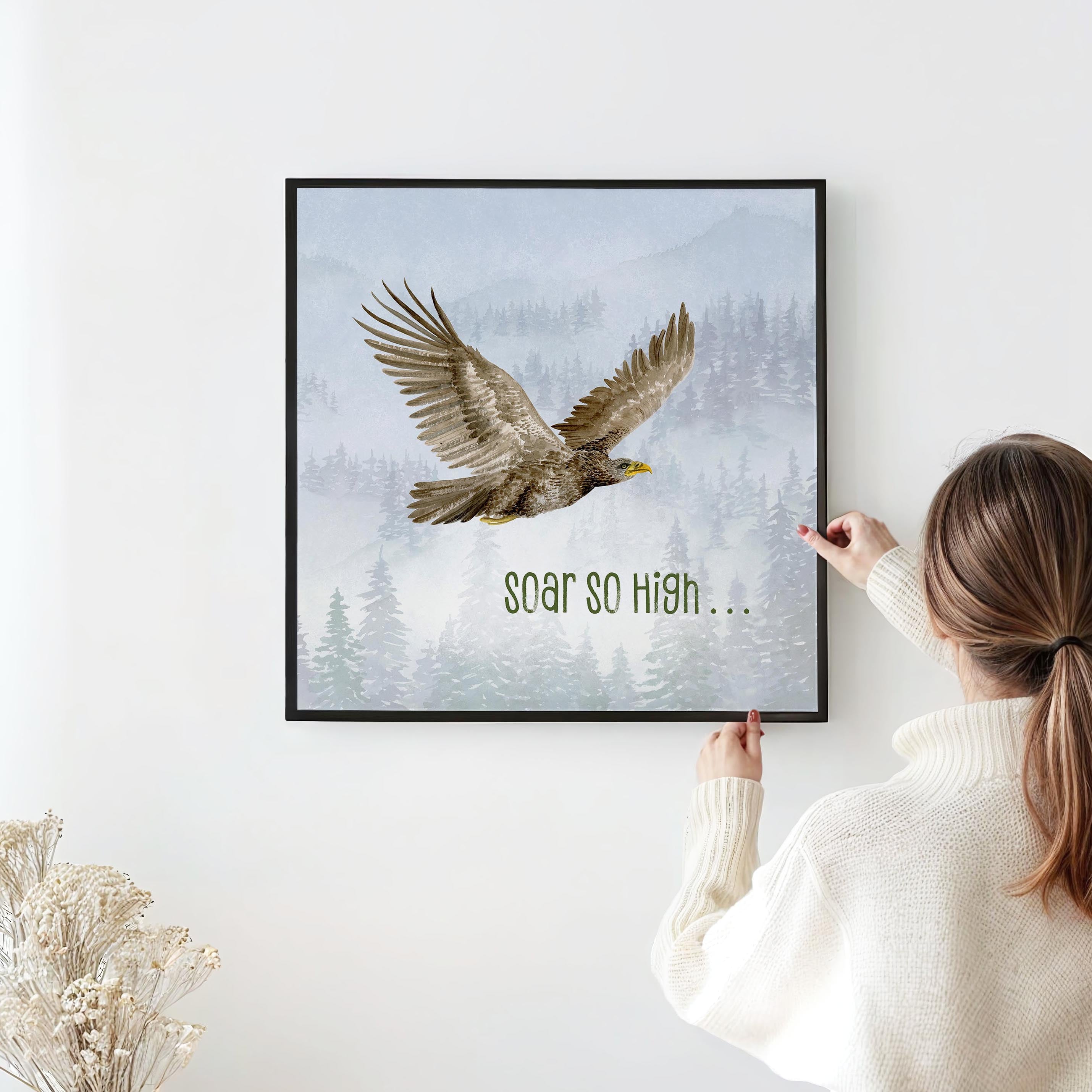 Soar So High Inspirational Gift for Kids | Eagle Art – Tiny Toes Design