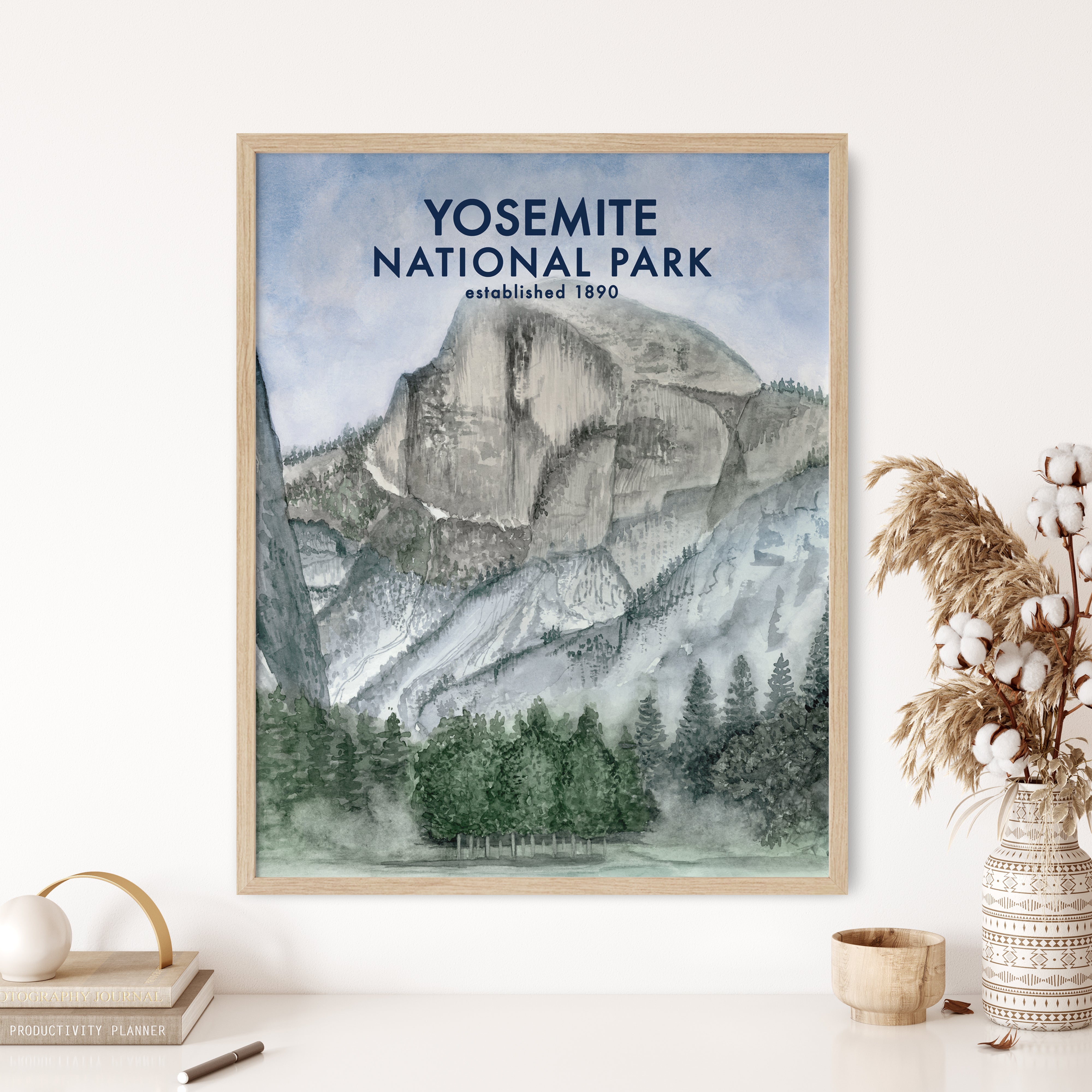 Yosemite National Park Poster | Half Dome by Brett Blumenthal – Tiny ...