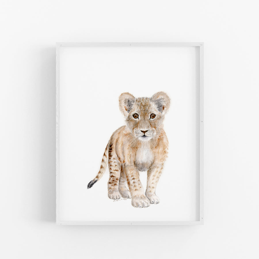 Baby Lion Cub Print 2 | Safari Animal Nursery Decor – Tiny Toes Design