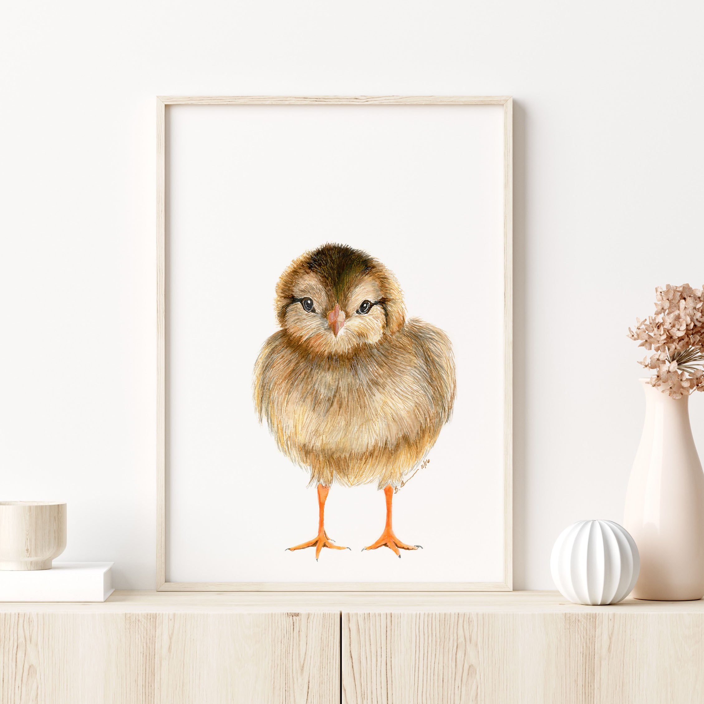Baby Chick Portrait | Farm Animal Nursery Decor – Tiny Toes Design