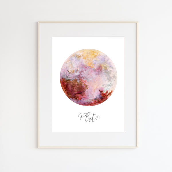 Planet Pluto - Space Wall Print | Brett Blumenthal | Tiny Toes Design