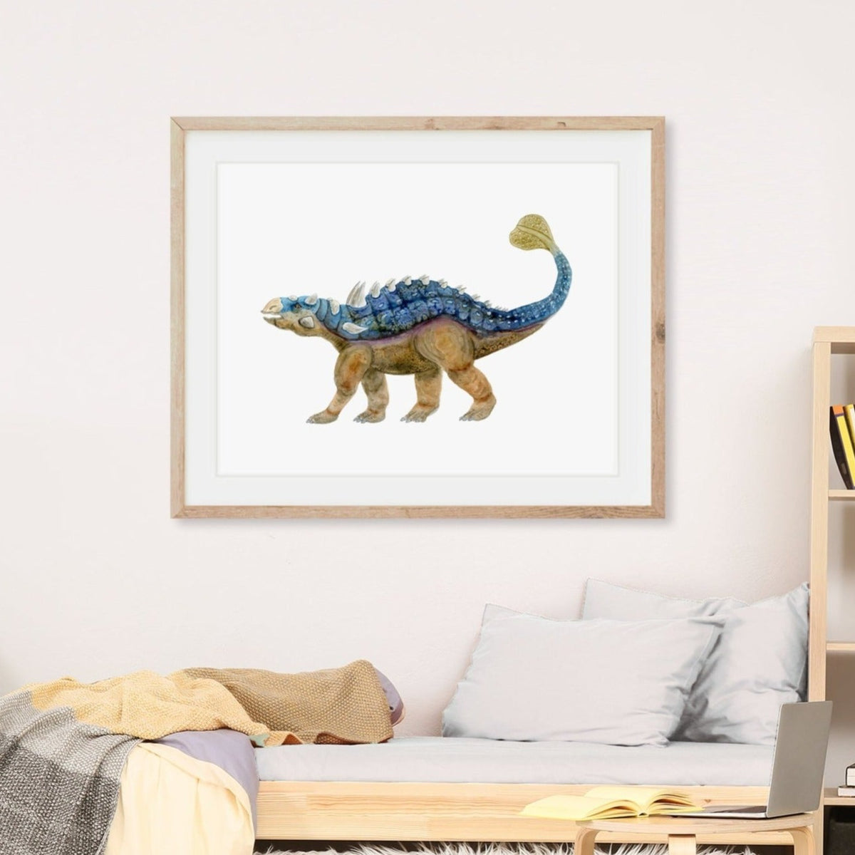 Ankylosaurus Watercolor | Dinosaur Nursery Decor | Tiny Toes Design