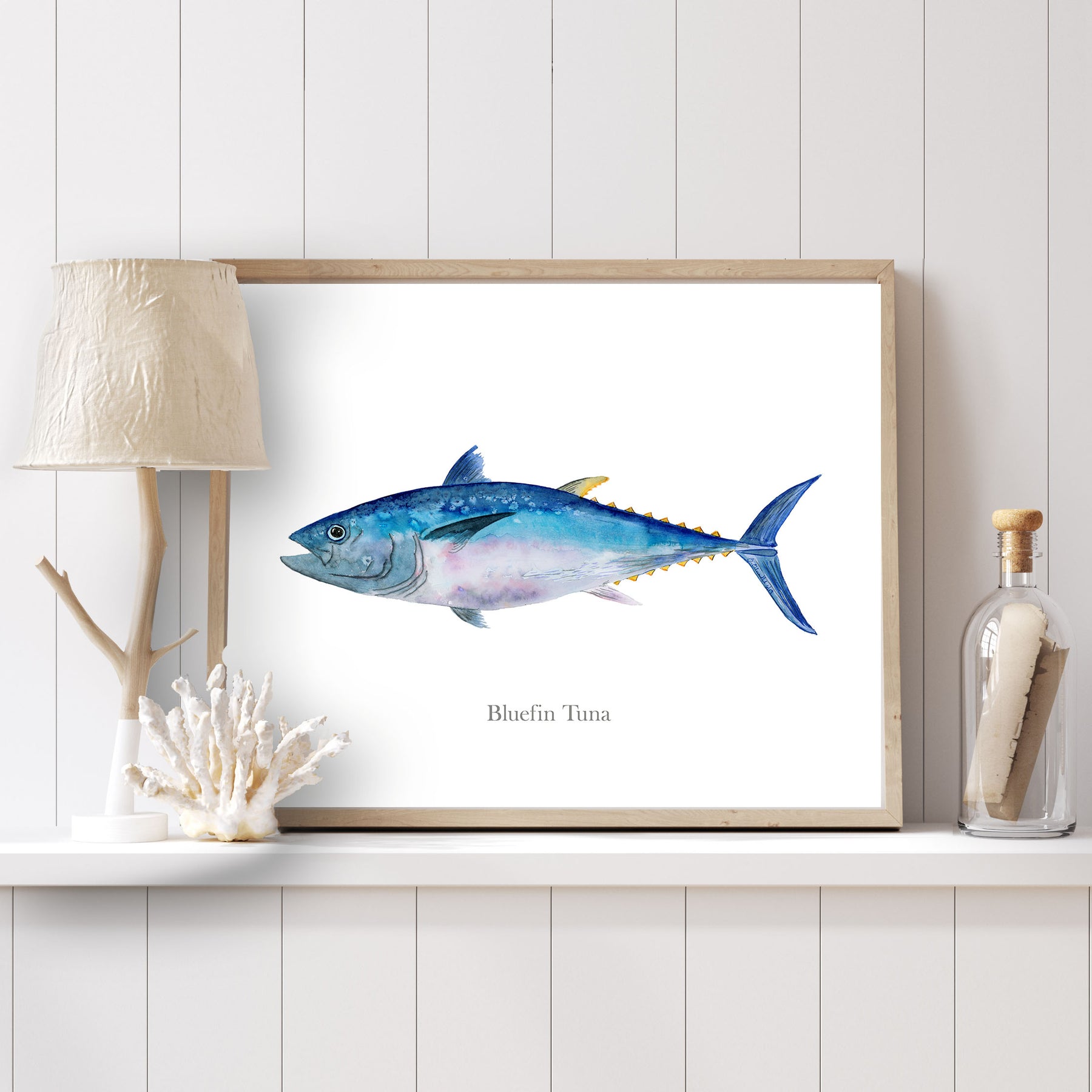Bluefin Tuna Watercolor Print | Deep Sea Fish Print – Tiny Toes Design