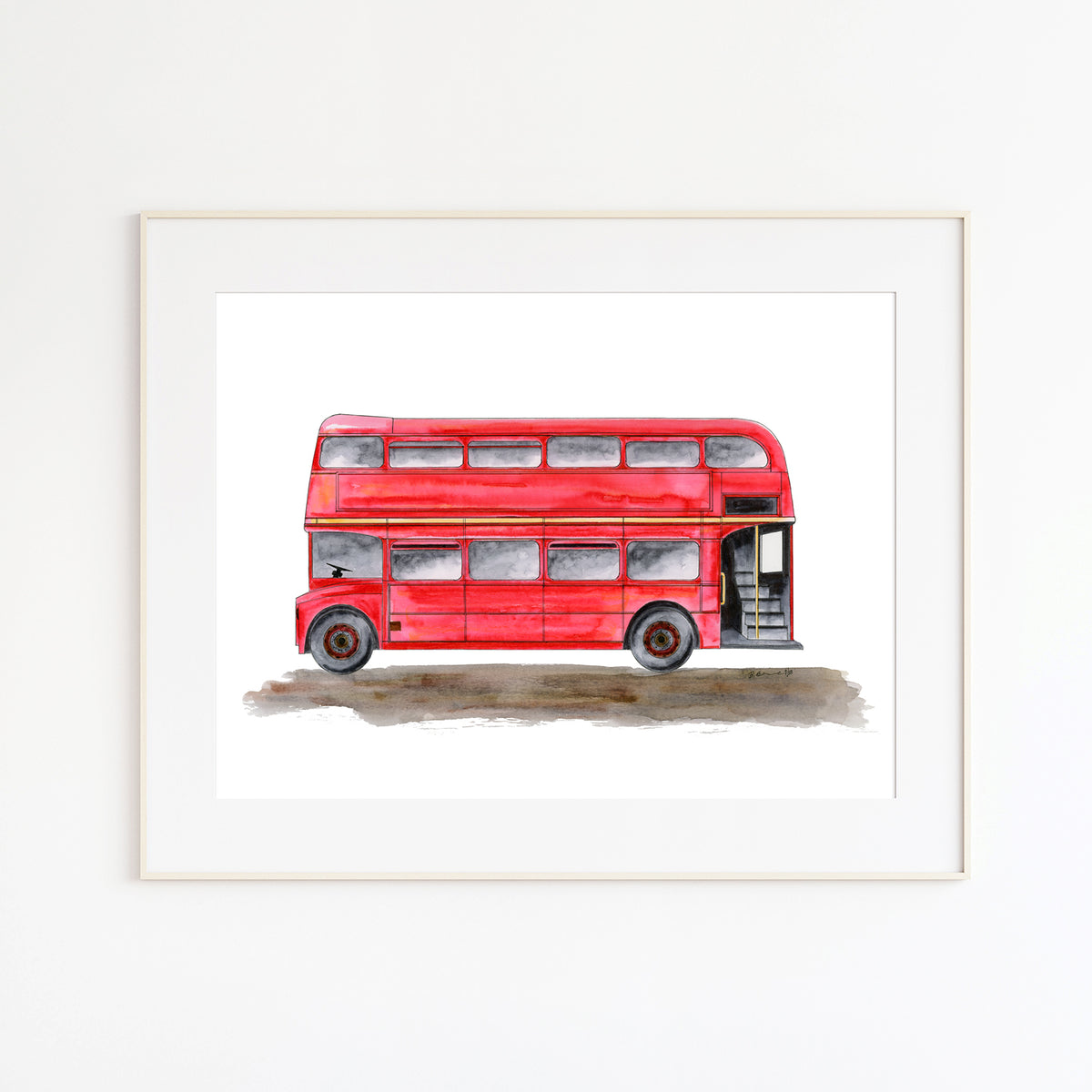 Double Decker Bus Illustration | Travel Wall Decor | Tiny Toes Design