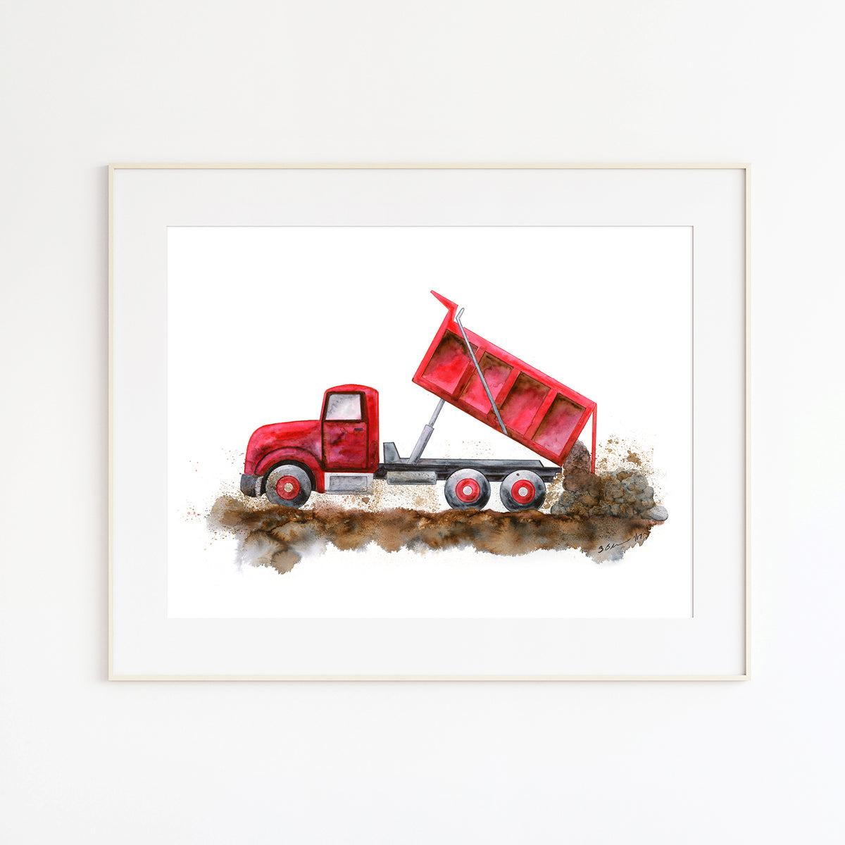 Dump Truck Illustration - Construction Kid's Room Decor | Brett ...