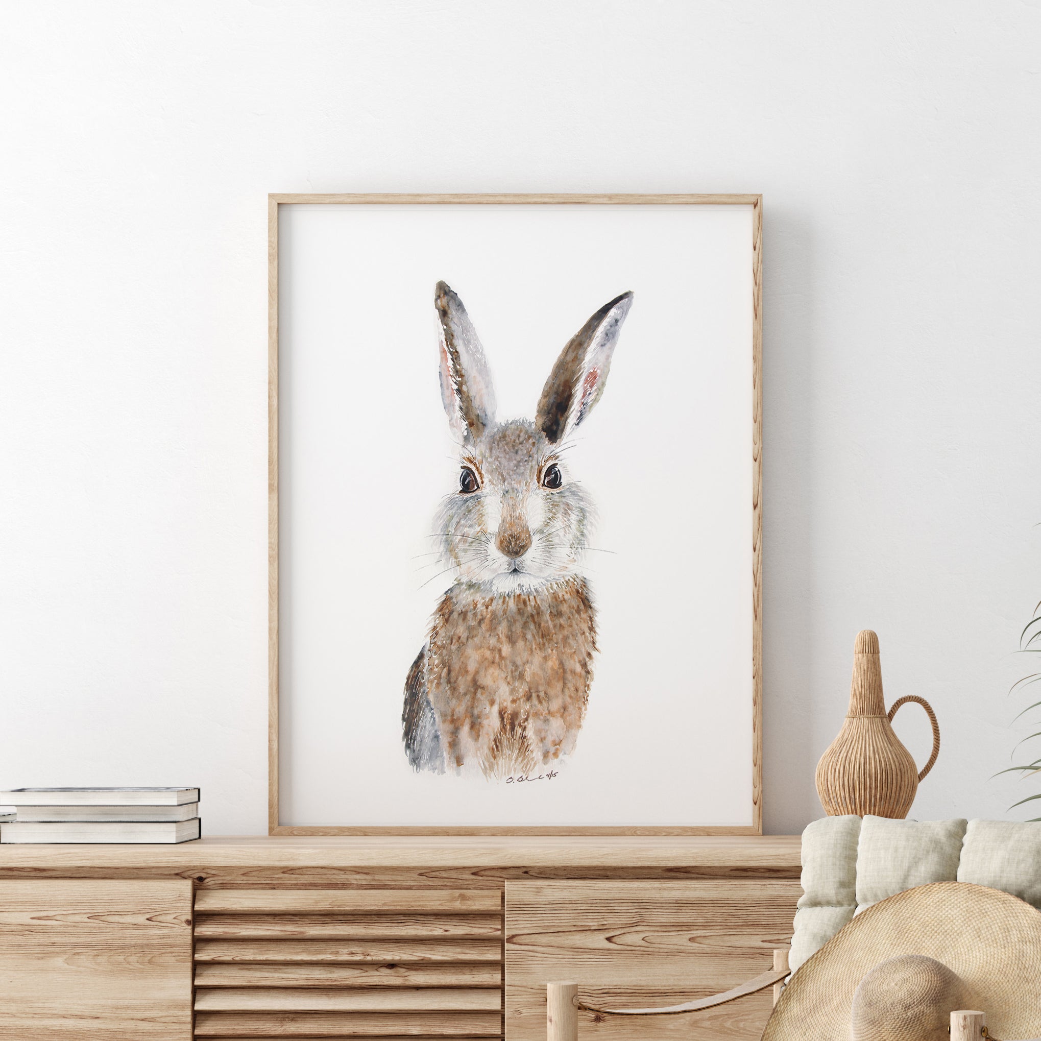 Baby Rabbit Print | Nutbrown Hare Nursery Art – Tiny Toes Design