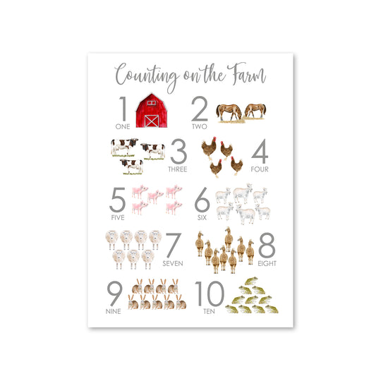 Farm Number Poster | Numbers 1 - 10 Educational Print – Tiny Toes Design