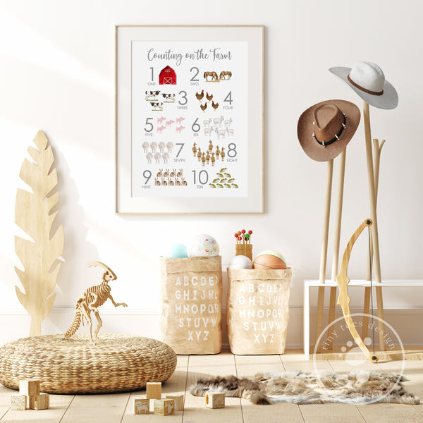 Farm Number Poster - Farm Nursery Decor | Brett Blumenthal | Tiny Toes ...