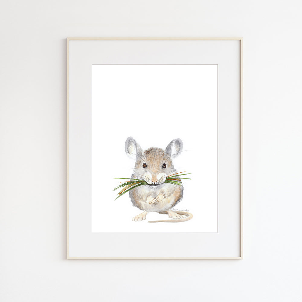 Baby Mouse Illustration | Forest Animal Nursery Art | Tiny Toes Design