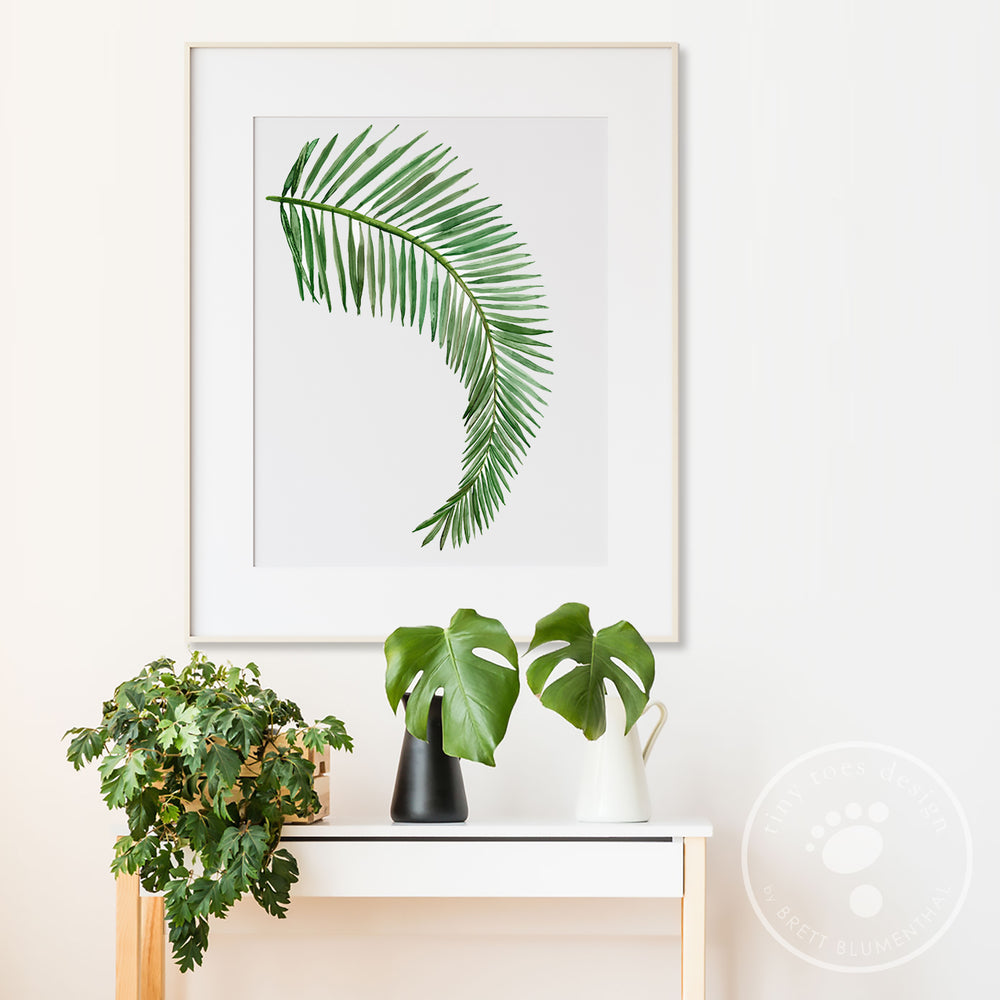 Palm Leaf Art Print | Tropical Botanical Home Decor | Tiny Toes Design