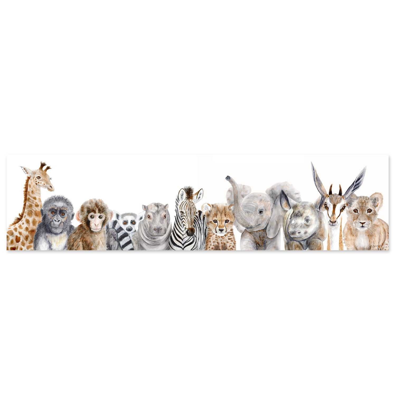 Baby Safari Animals Border